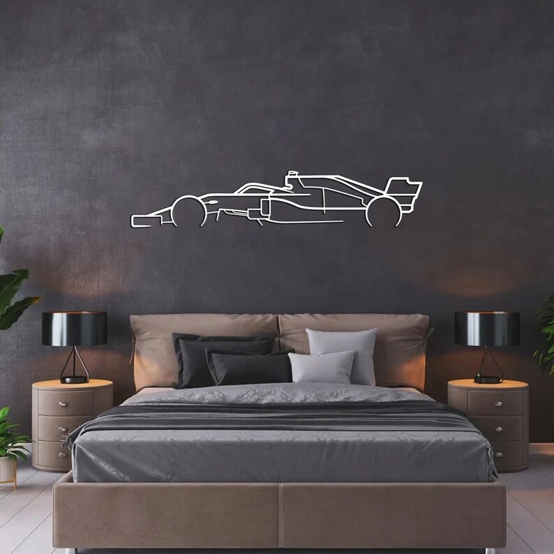 Formula One F1 Classic Silhouette Metal Wall Art, Metal Car Wall Art ...
