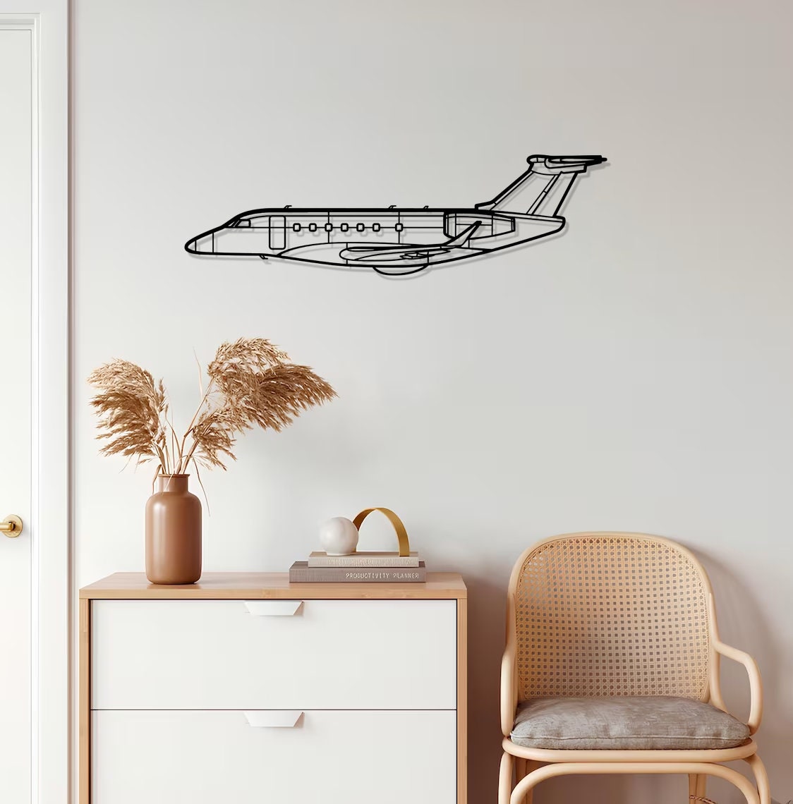 Praetor 600 Silhouette Metal Wall Art, Aircraft Wall Decor, Custom ...