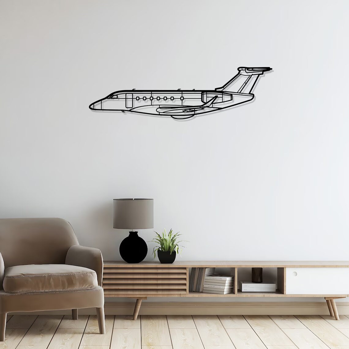 Praetor 600 Silhouette Metal Wall Art, Aircraft Wall Decor, Custom ...