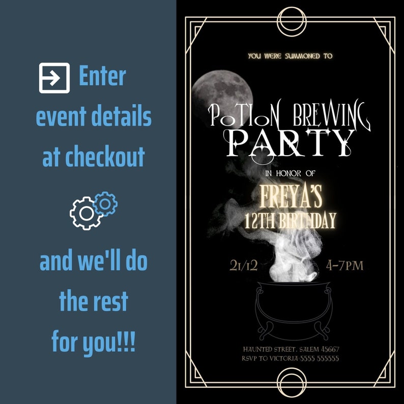 Witch Wizard Potion Party Digital Video Invitation, Personalized ...