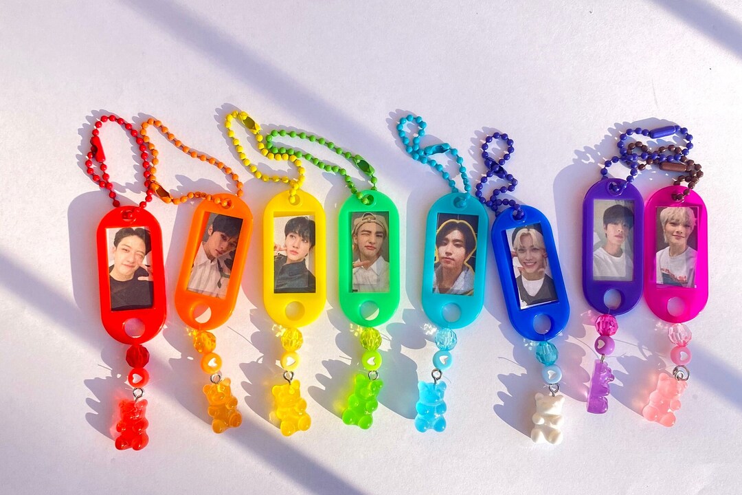 Colorful KPOP Keychain With Charm - Etsy