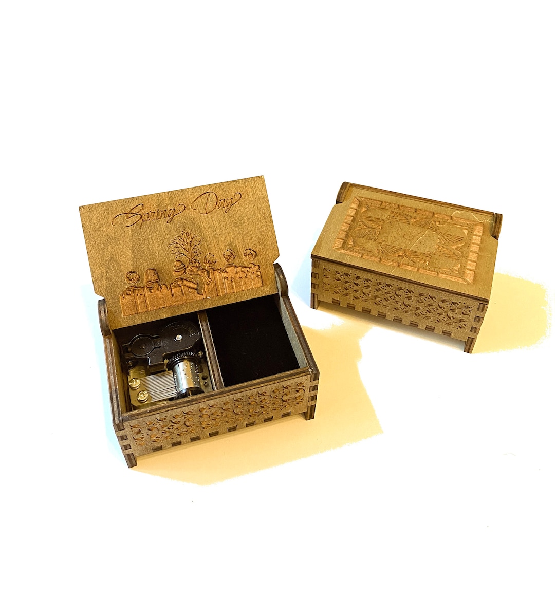 Spring Day | Wind-up & Hand-crank Music Box | Custom Engraving ...