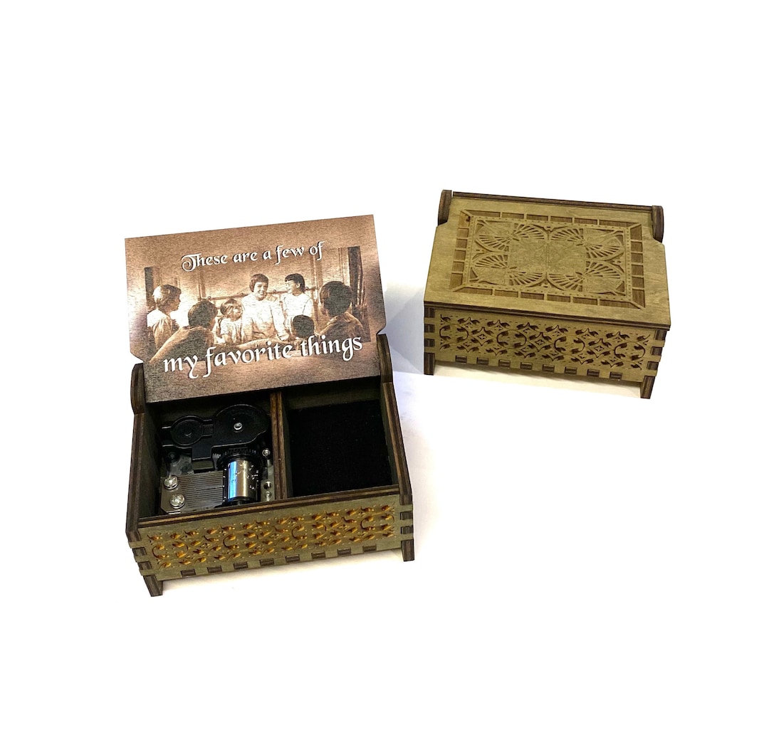 My Favorite Things | Wind-up Music Box | Custom Engraving | Storage ...