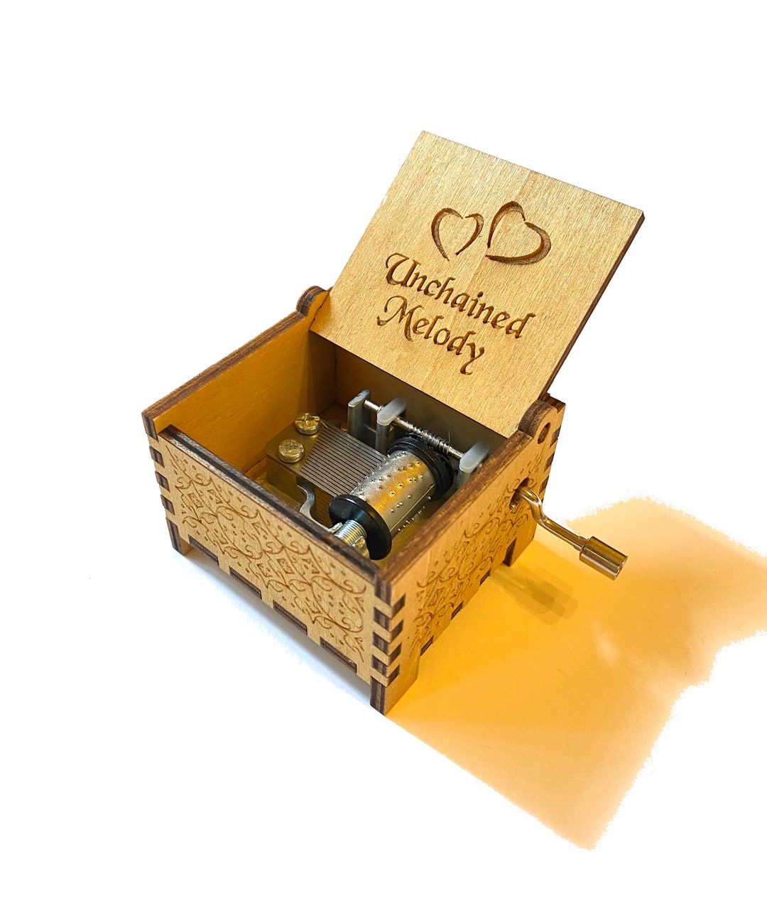 Unchained Melody | Wind-up & Hand-crank Music Box | Custom Engraving ...