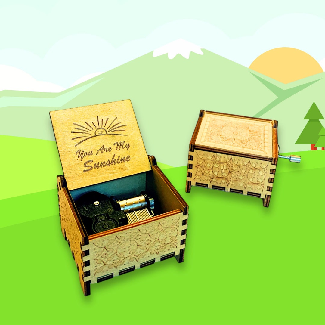 You Are My Sunshine | Wind-up & Hand-crank Music Box | Custom Engraving ...