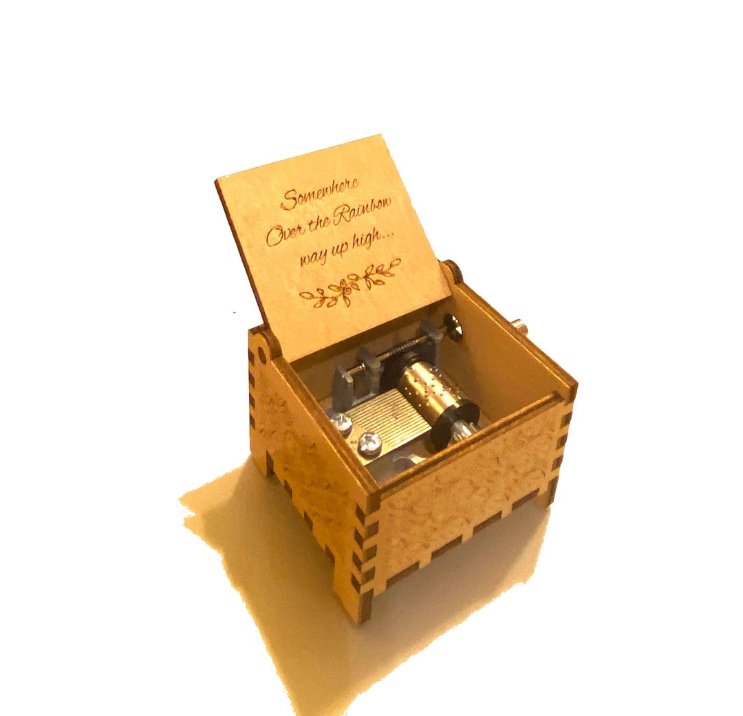 Over the Rainbow | Wind-up & Hand-crank Music Box | Custom Engraving ...