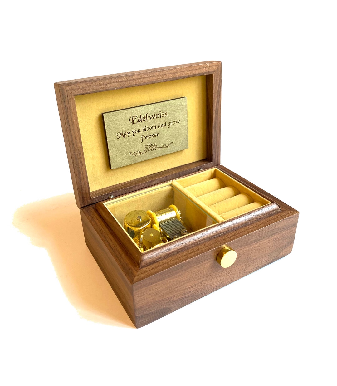 Edelweiss | Ring Holder Music Box | Custom Engraving & Photo ...