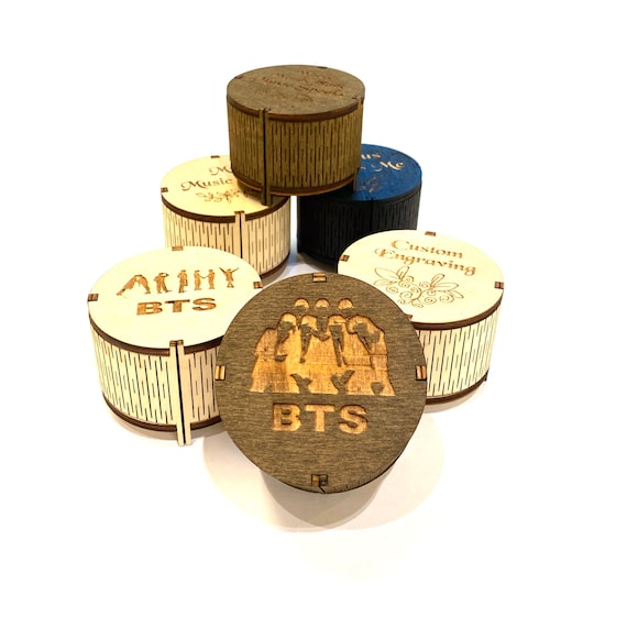 BTS Round-shaped Wind-up Music Box Custom Engraving Great - Etsy
