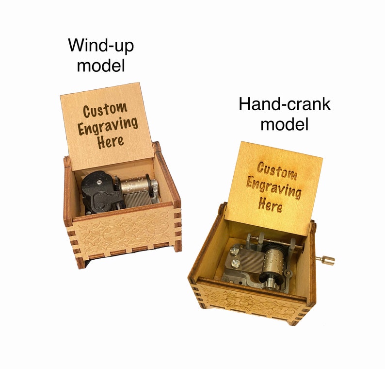 Unchained Melody Wind-up & Hand-crank Music Box Custom Engraving ...