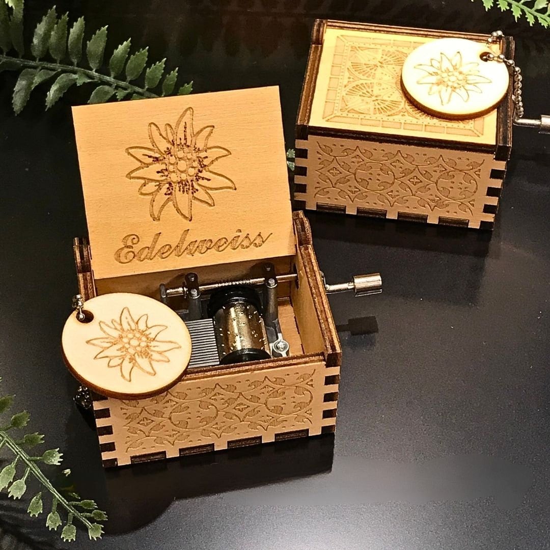Edelweiss | Tiny Cute Hand-crank Music Box | Custom Engraving | Perfect ...