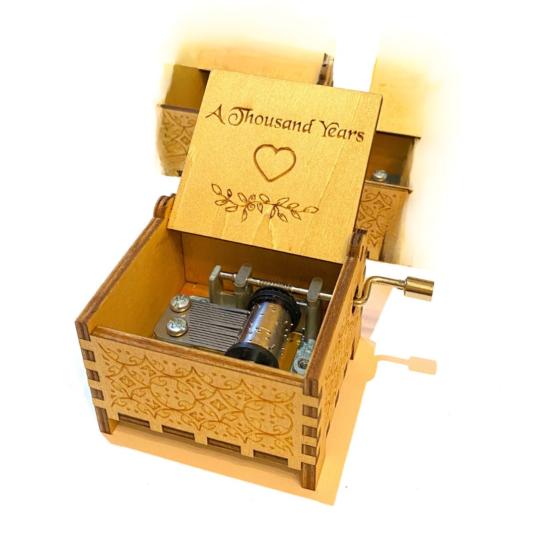 A Thousand Years | Wind-up & Hand-crank Music Box | Custom Engraving ...