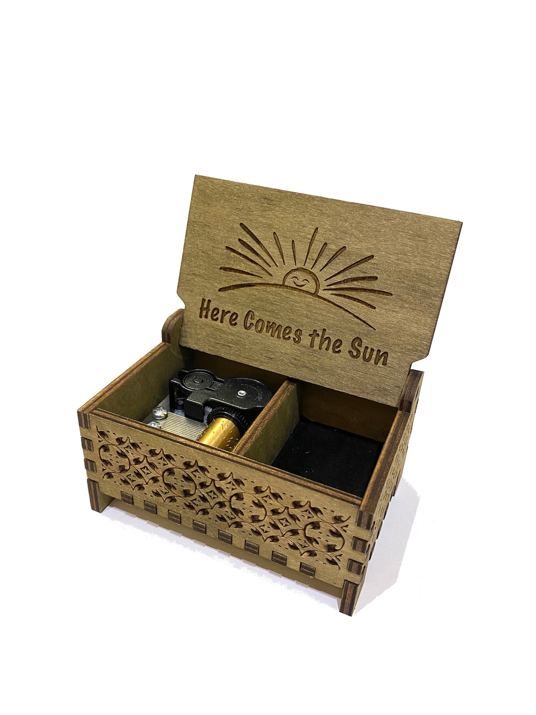 Here Comes the Sun | Wind-up & Hand-crank Music Box | Custom Engraving ...