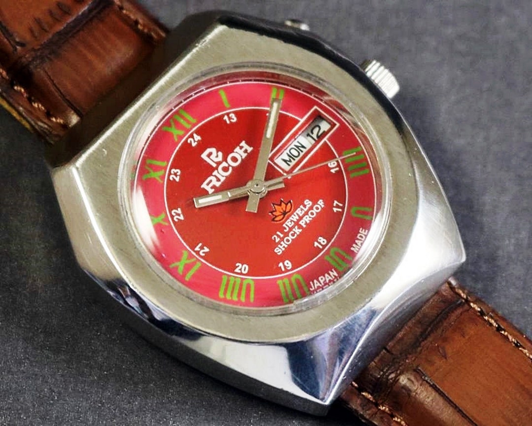 Vintage Ricoh Automatic Mens Wrist Watch Caliber R61 Day Date - Etsy