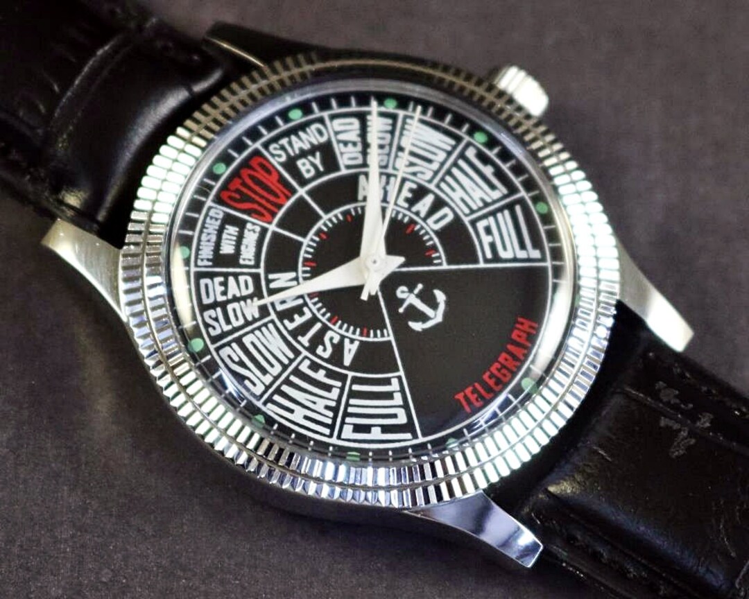 Vintage Telegraph Swiss Made Mens Wrist Watch Ship Helm Blue - Etsy