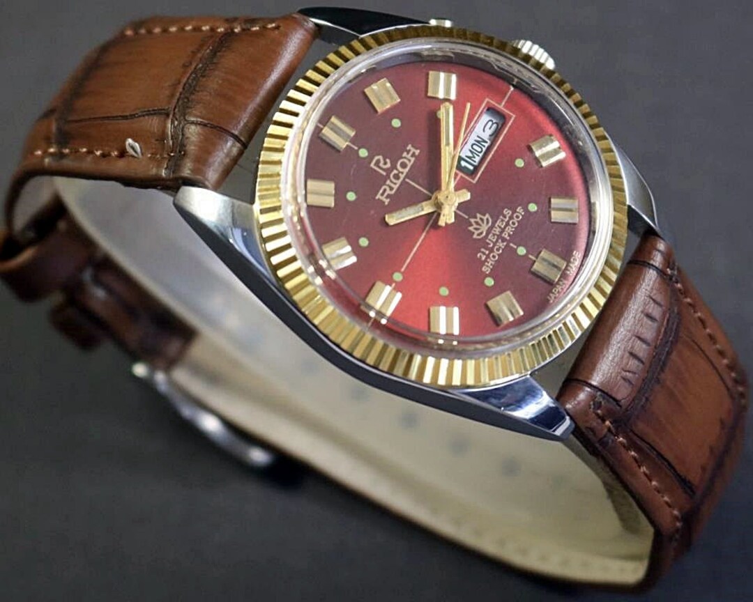 Unused Vintage Ricoh Japan Automatic R31 Mens Wrist Watch Red - Etsy