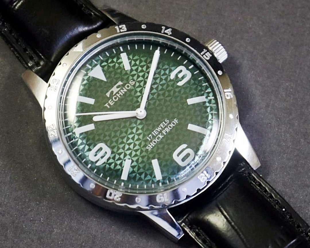 Vintage Technos Swiss Made Mens Wrist Watch Mechanical Hand Winding ...