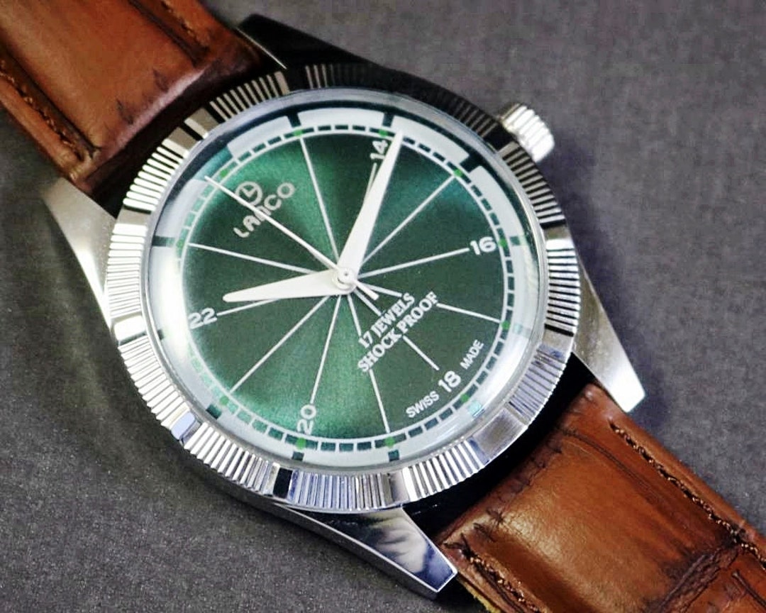 Vintage Lanco Swiss Made Mens Wrist Watch Mechanical Hand Winding ...