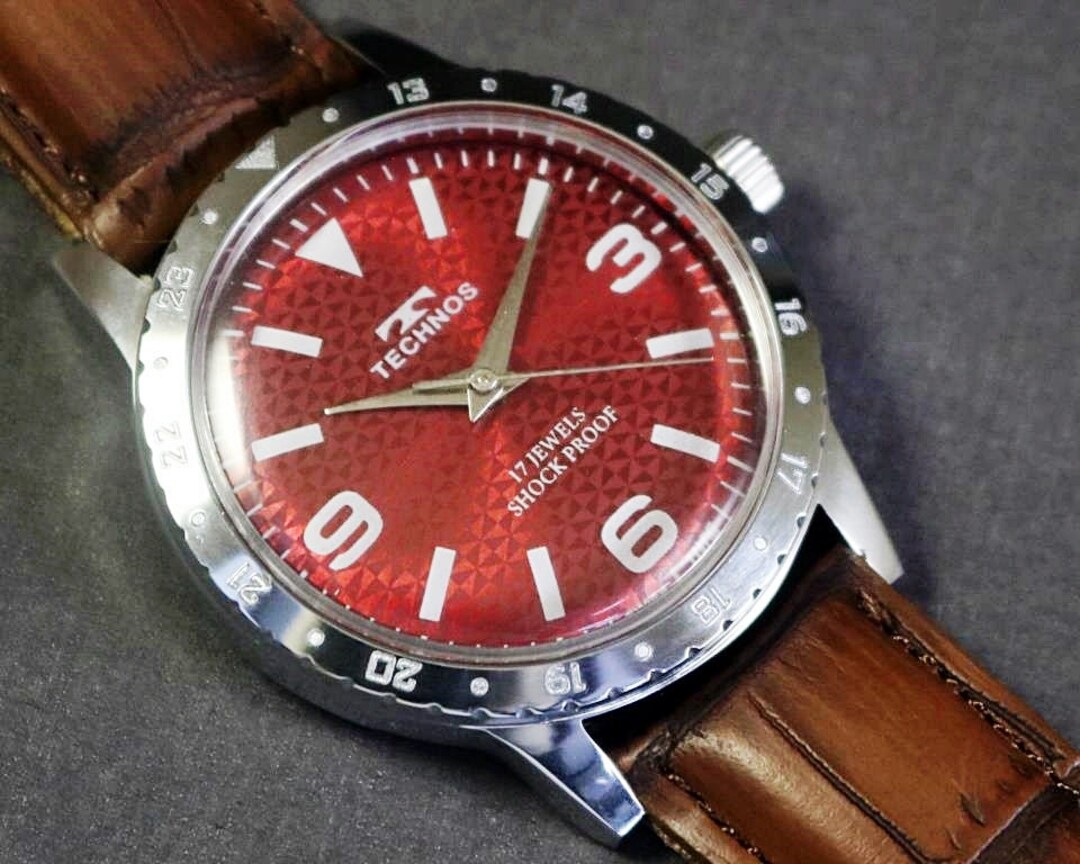Vintage Technos Swiss Made Mens Wrist Watch Mechanical Hand - Etsy