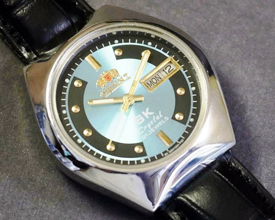 Vintage Orient Super King Automatic Mens Wrist Watch Caliber 46941 Day Date Japan Stainless ...