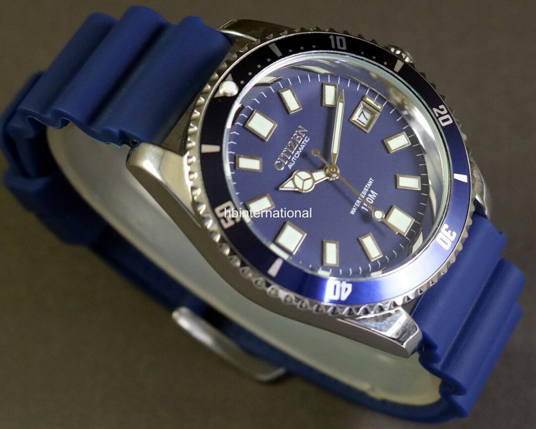 Citizen Sport Diver Custom MOD Automatic Mens Wrist Watch Blue - Etsy