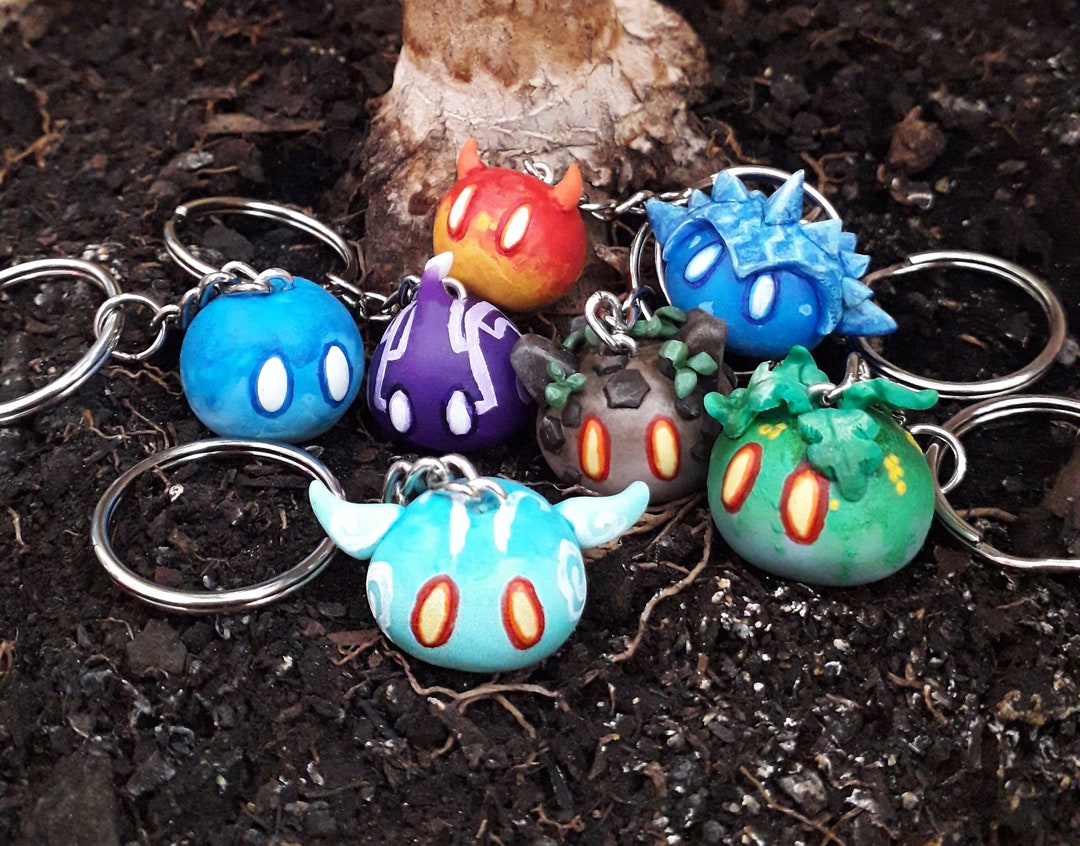Cute Genshin Slime Keychains, Genshin Backpak Keychain, Backpack ...