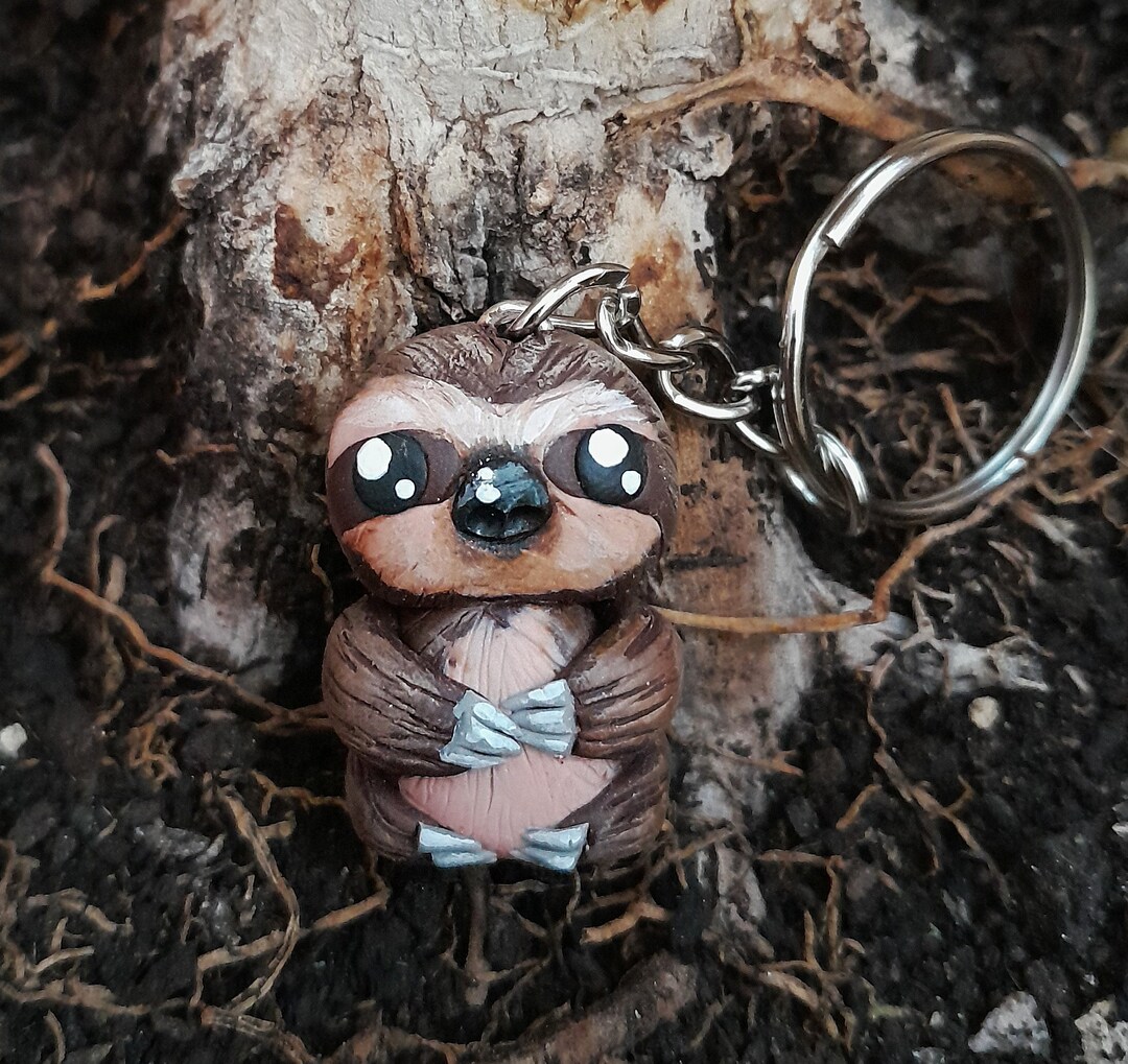 Cute Sloth Keychains - Etsy