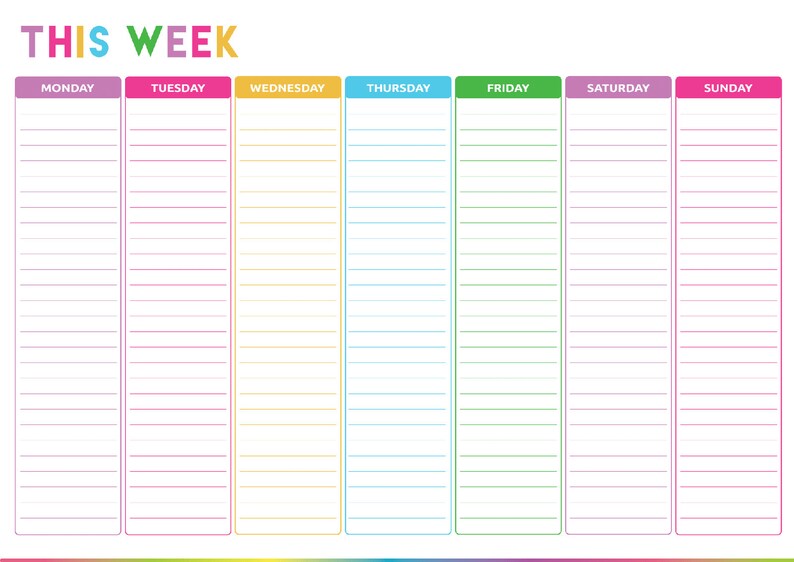 Colorful to Do List Printable - Etsy