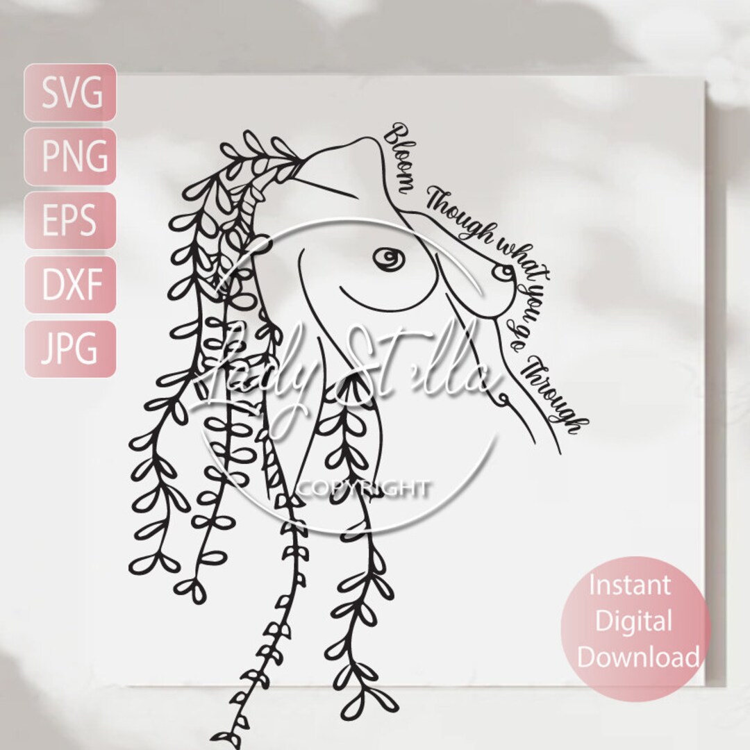 Floral Plant Head Woman Svg Png Eps Dxf |minimalist Floral Woman Svg ...