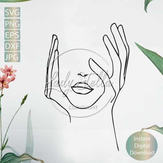 Woman Face Svg Png Eps Dxf line Art Woman Svg Png Eps Dxf - Etsy