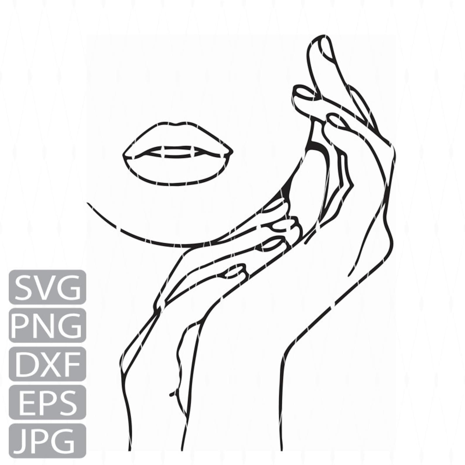 Face Woman Line Drawing Svg Png Eps Dxf line Art Woman Svg - Etsy