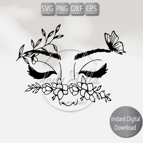 Woman Face Svg - Etsy