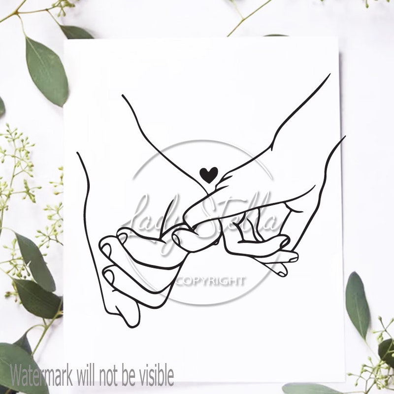 Holding Hands Line Art - Etsy