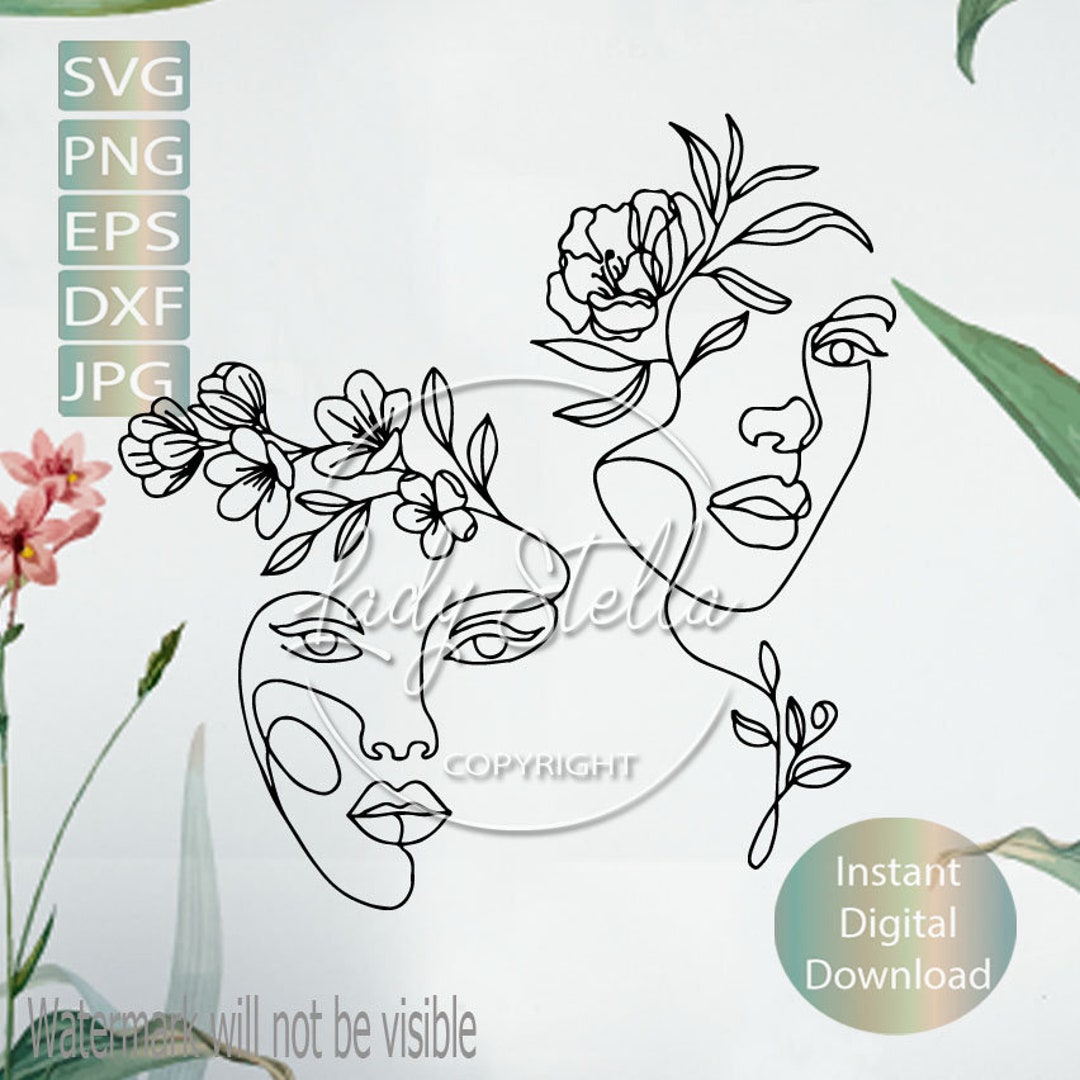 Line Art Abstract Woman Svg Png Eps Dxf |minimalist Woman |floral Woman ...