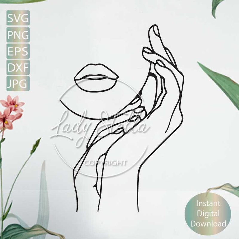 Line Art Woman Svg - Etsy