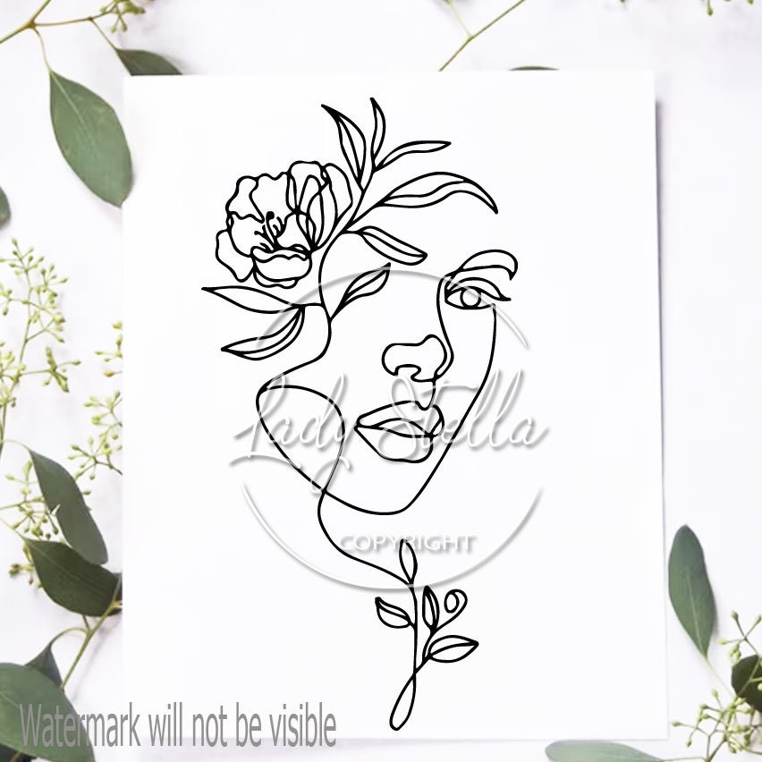 Line Art Abstract Woman Svg Png Eps Dxf minimalist Woman - Etsy