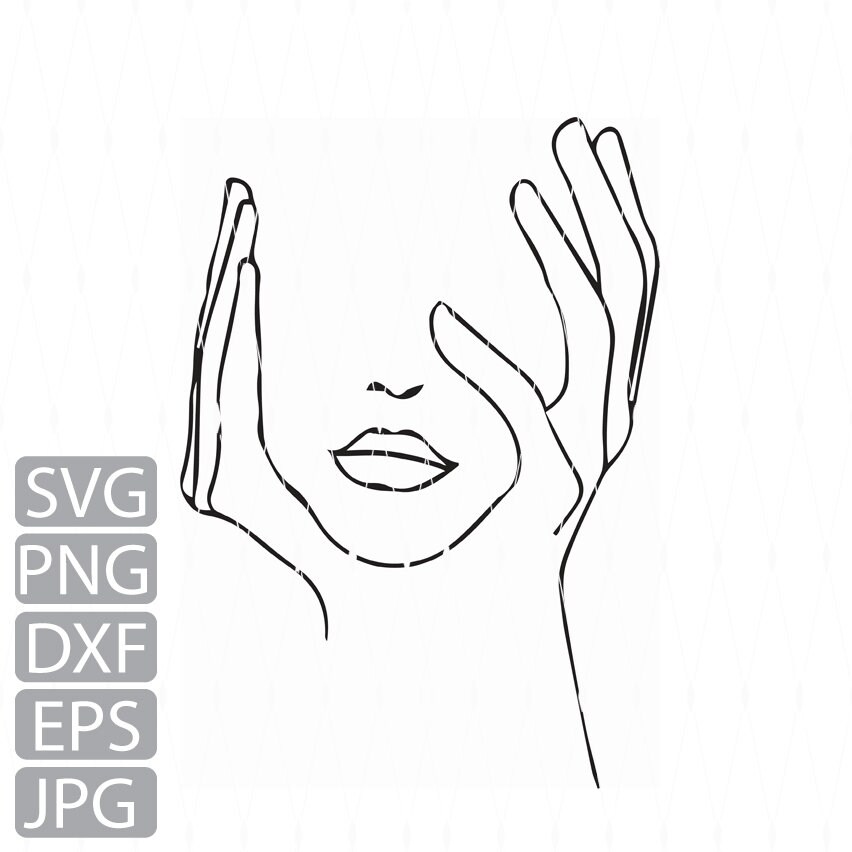 Woman Face Svg Png Eps Dxf line Art Woman Svg Png Eps Dxf | Etsy