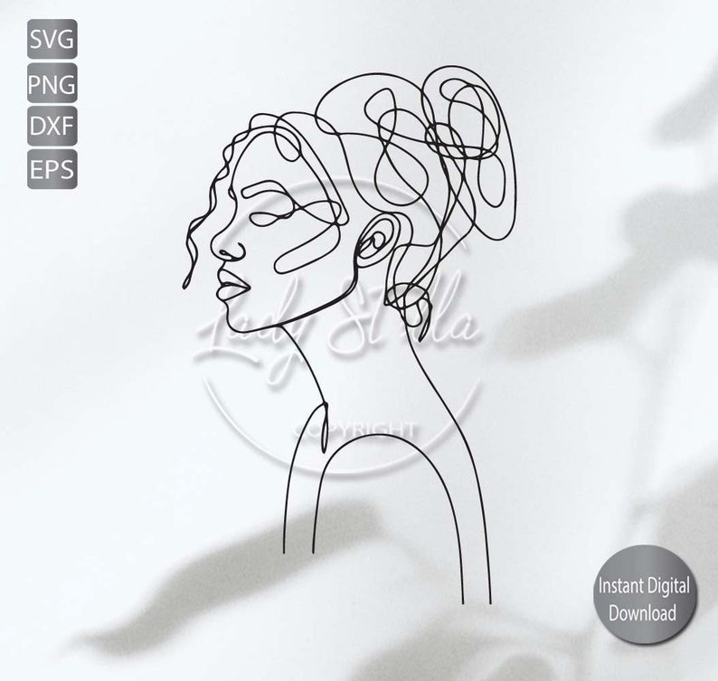 Woman Svg Line Art Png Eps Dxf black Woman Line Art Woman Svg - Etsy