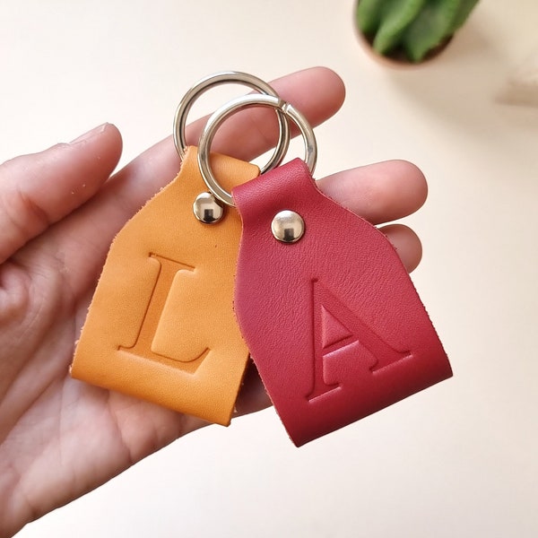 Leather Keychain - Etsy