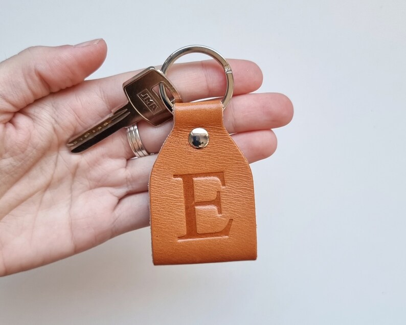 Custom Leather Key Ring for Men Genuine Leather Key Fob With | Etsy