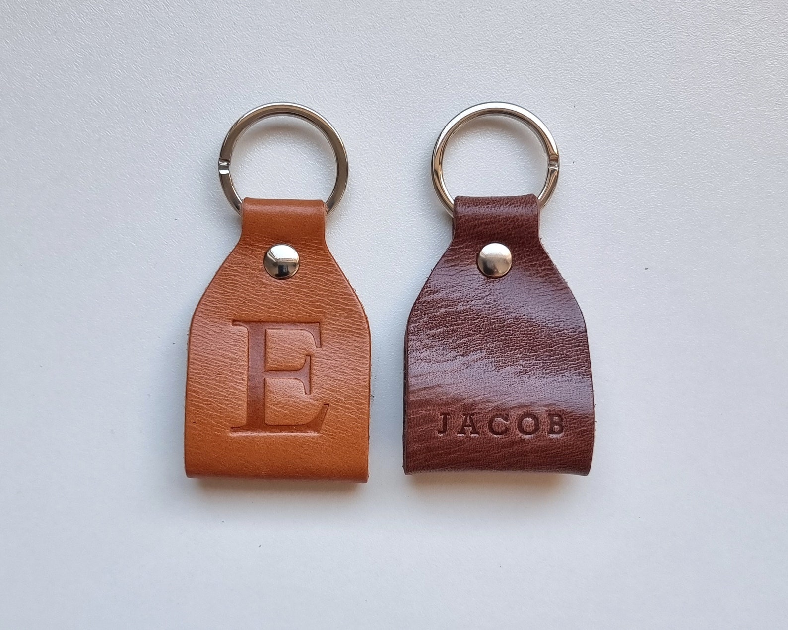 Custom Leather Key Ring for Men Genuine Leather Key Fob With - Etsy