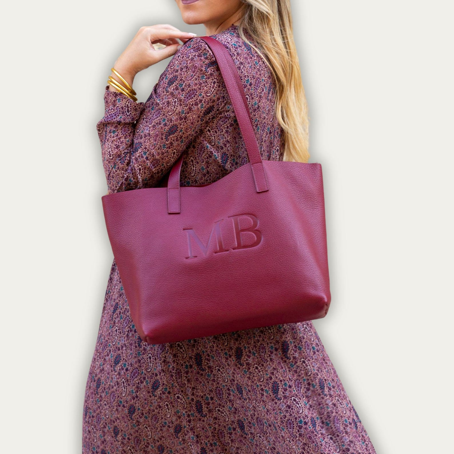 Leather Tote Bag, Personalized Leather Bag With Initials, Handbag for ...