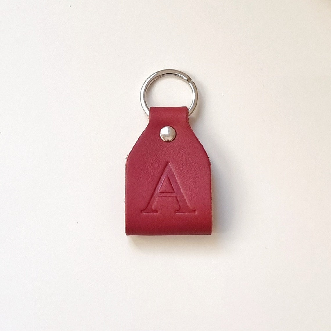 Monogram Keychain Personalized Leather Keyring Initial - Etsy