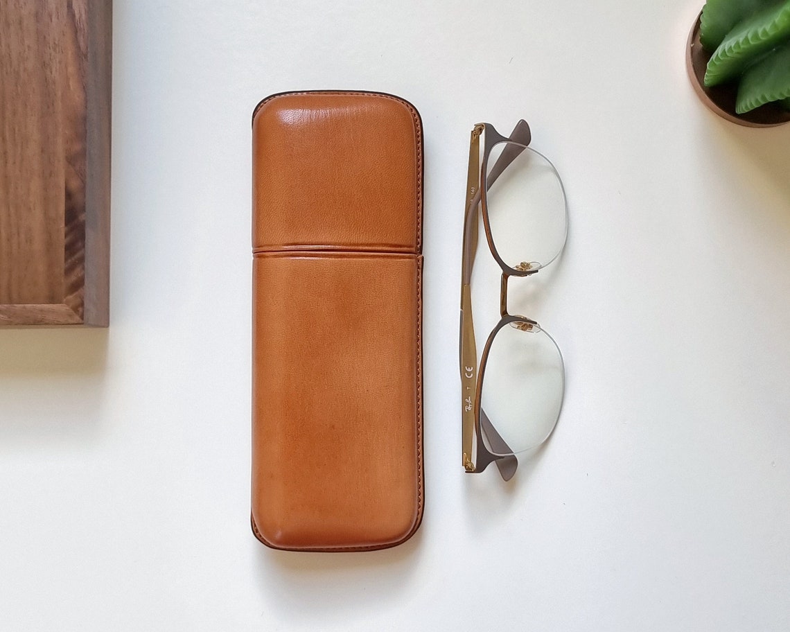 Leather Eyeglass Case Glasses Case Hard Leather Glasses Case - Etsy