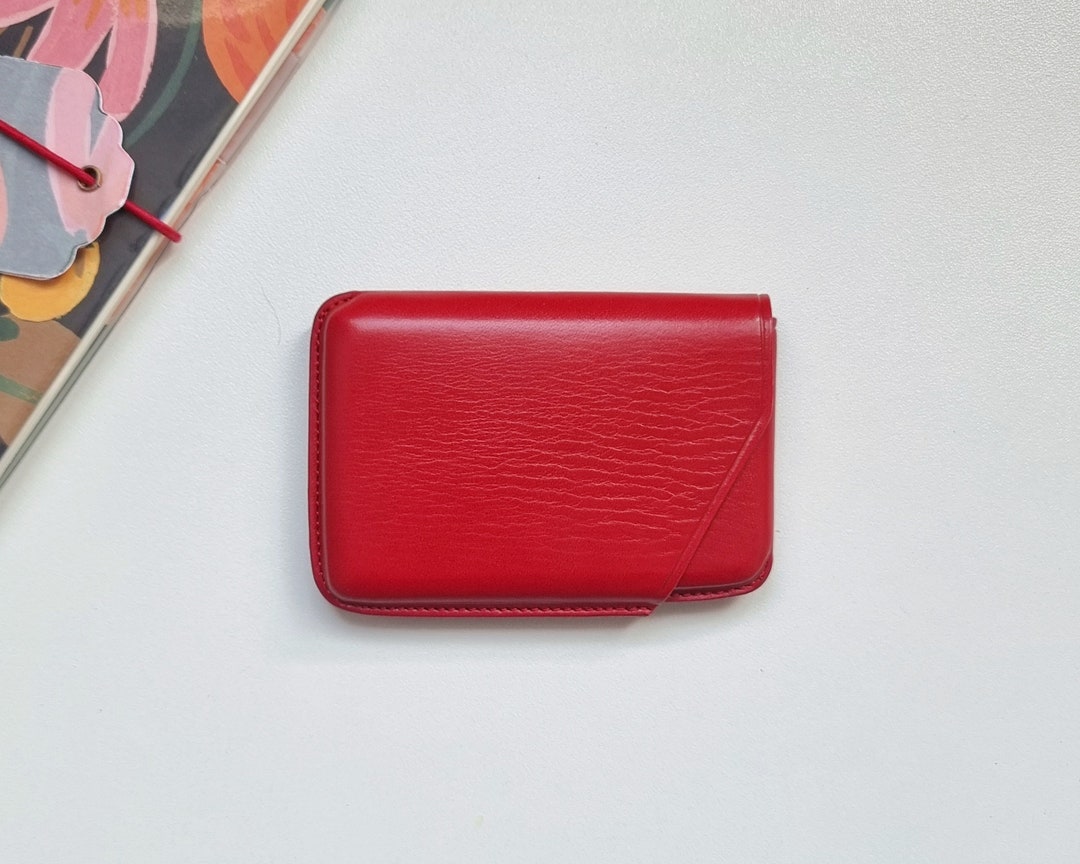 Minimalist Leather Card Holder, Slim Card Sleeve for Women ...