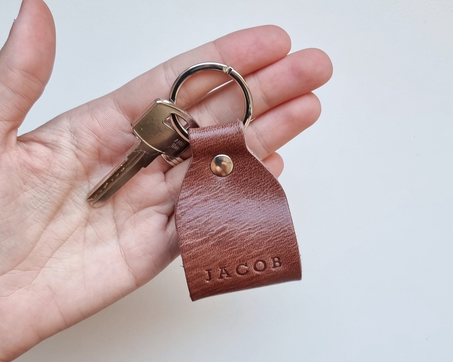 Custom Leather Key Ring for Men Genuine Leather Key Fob With - Etsy