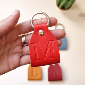 Monogram Keychain Personalized Leather Keyring Initial - Etsy