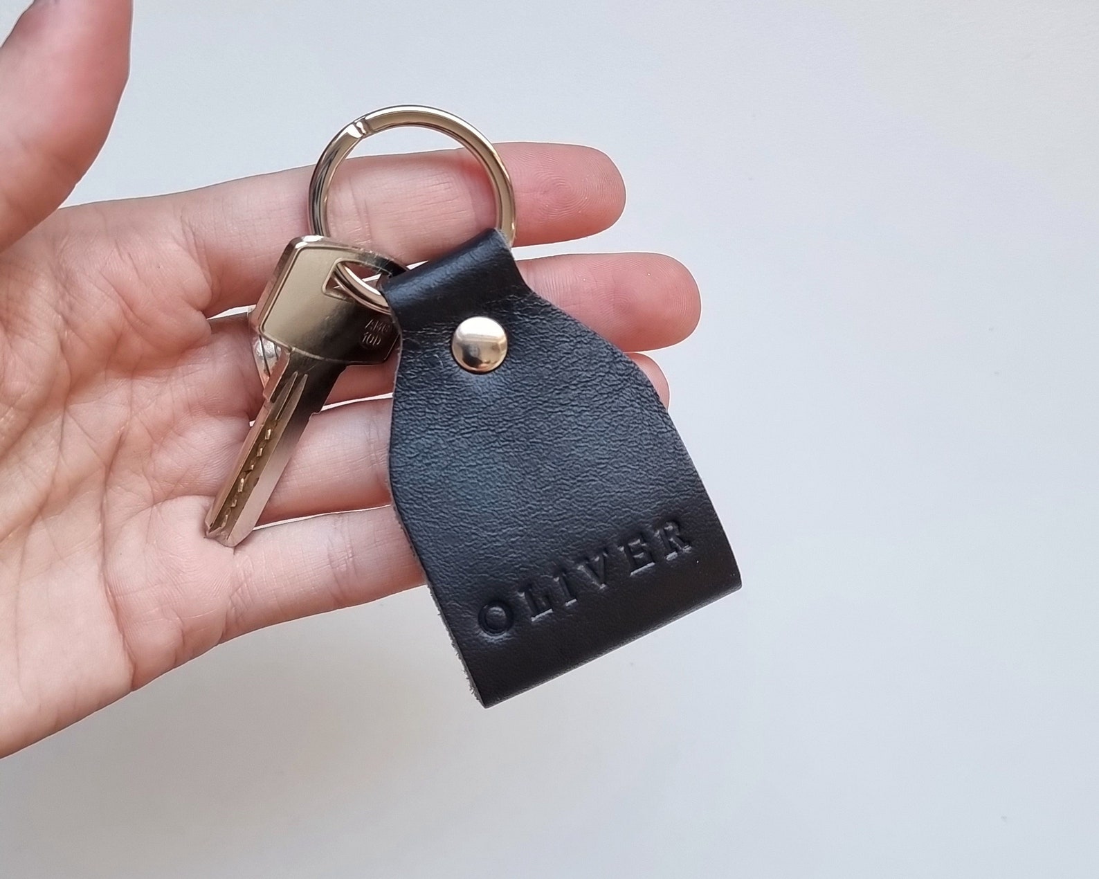 Custom Leather Key Ring for Men Genuine Leather Key Fob With | Etsy