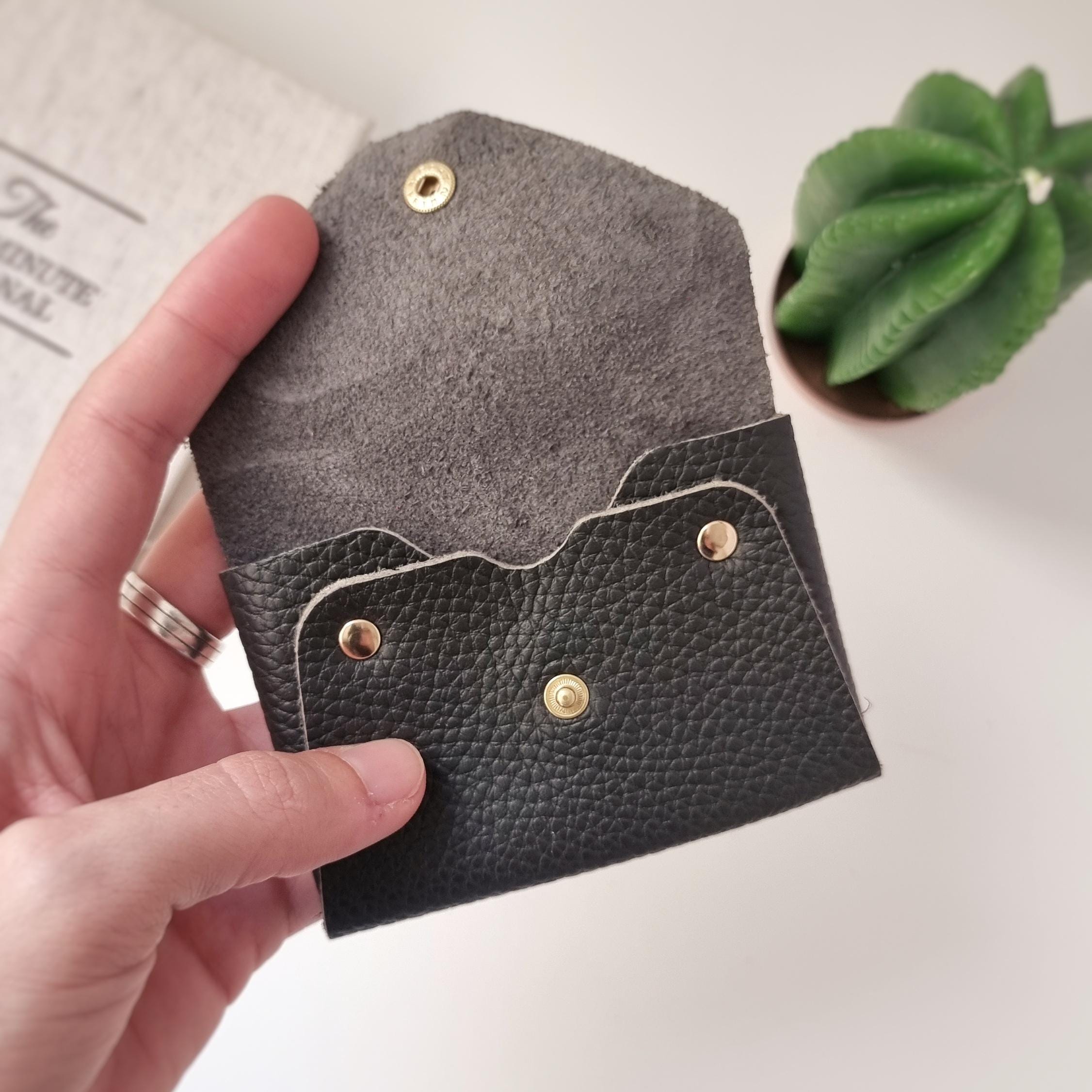Personalized Leather Coin Wallet: Handmade Card Pouch - Etsy