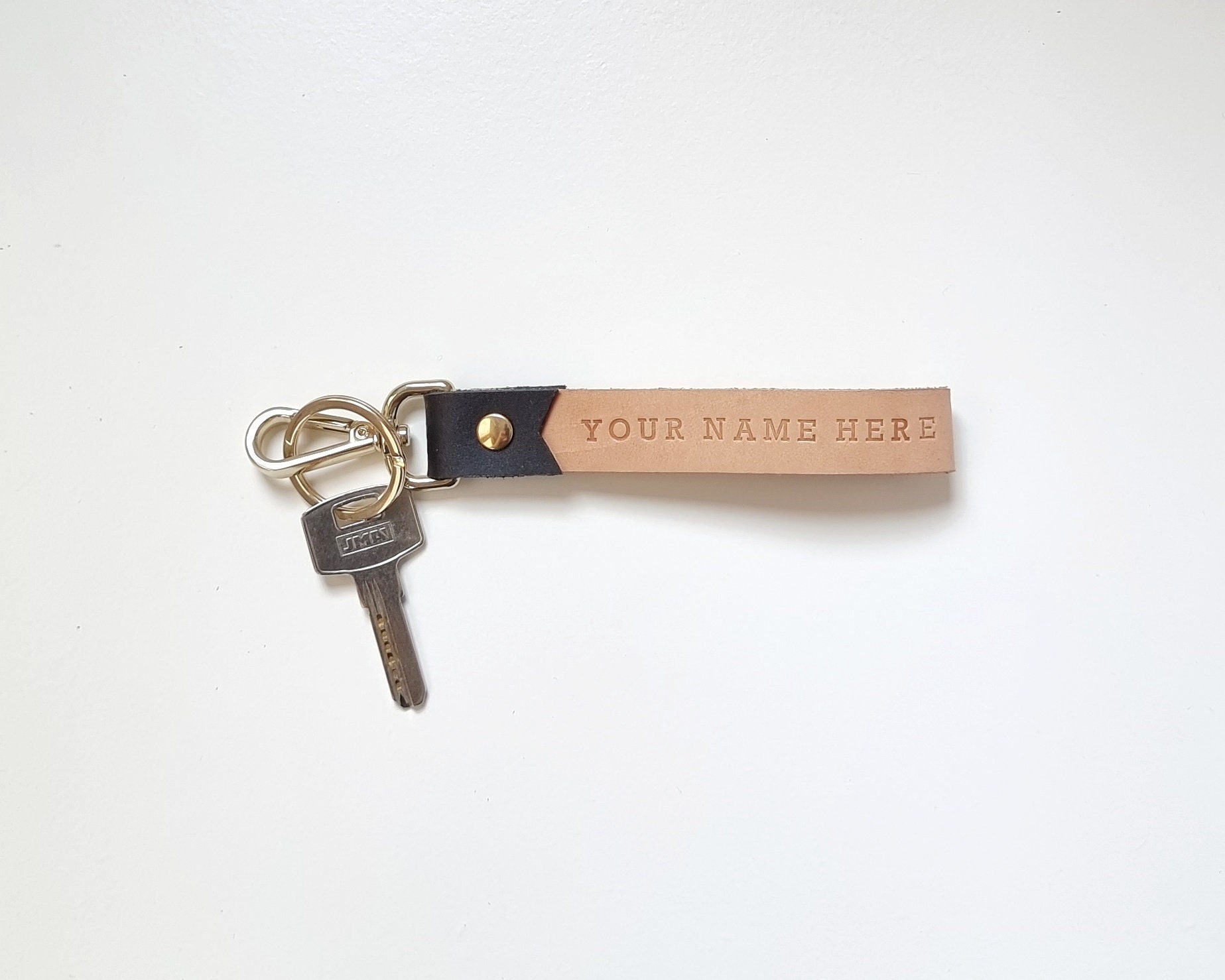 Leather Wristlet Keychain Personalized Key Fob Large Leather - Etsy