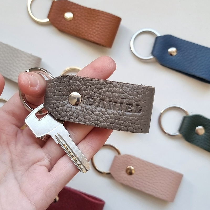 Leather Key Chain - Etsy